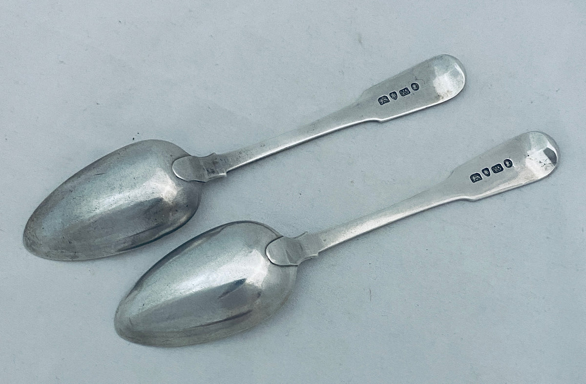 Pair of Chinese Export Silver Dessert Spoons, Yatshing, Canton, c.1825 ...